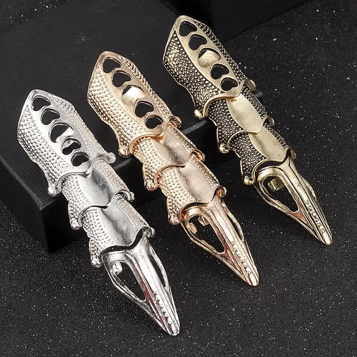 FOREVER57 Halloween Cool Boys Cosplay Rock Gothic Knuckle Ring Scroll ...