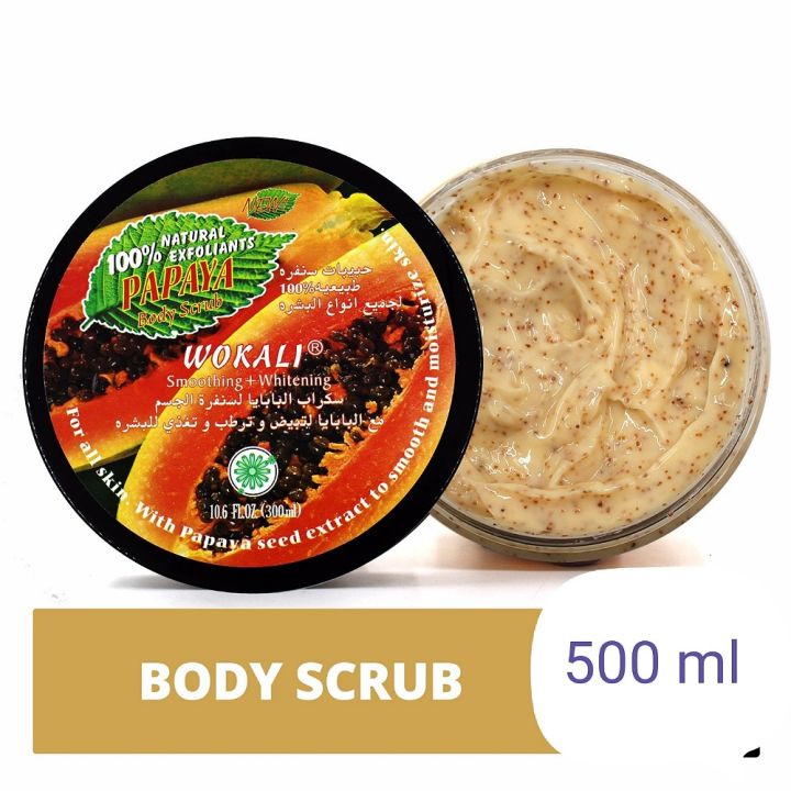 Wokali Papaya Face & Body Scrub 500ml -SMOOTHING AND FAIRNESS | Daraz.lk