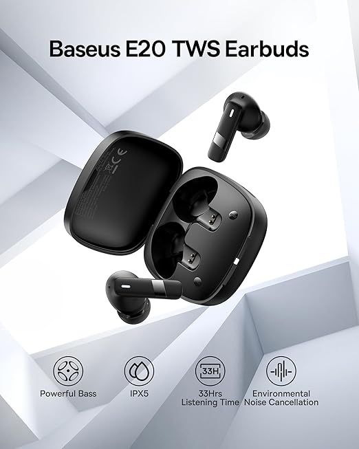 Baseus Bowie E20 True Wireless Earbuds, Bluetooth Earphones, 12mm Large ...