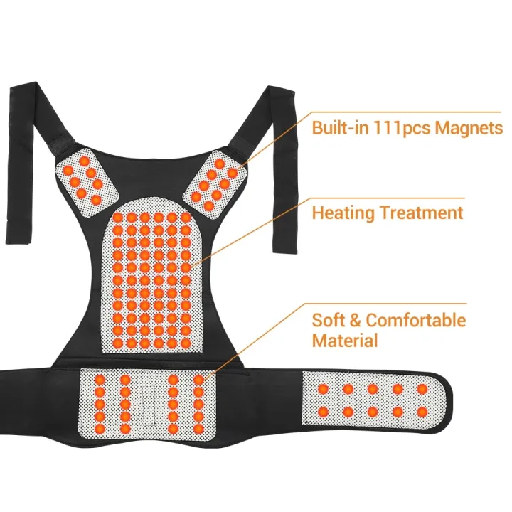 New 111pcs Magnets Heated Vest Posture Corrector Waist Brace Self ...