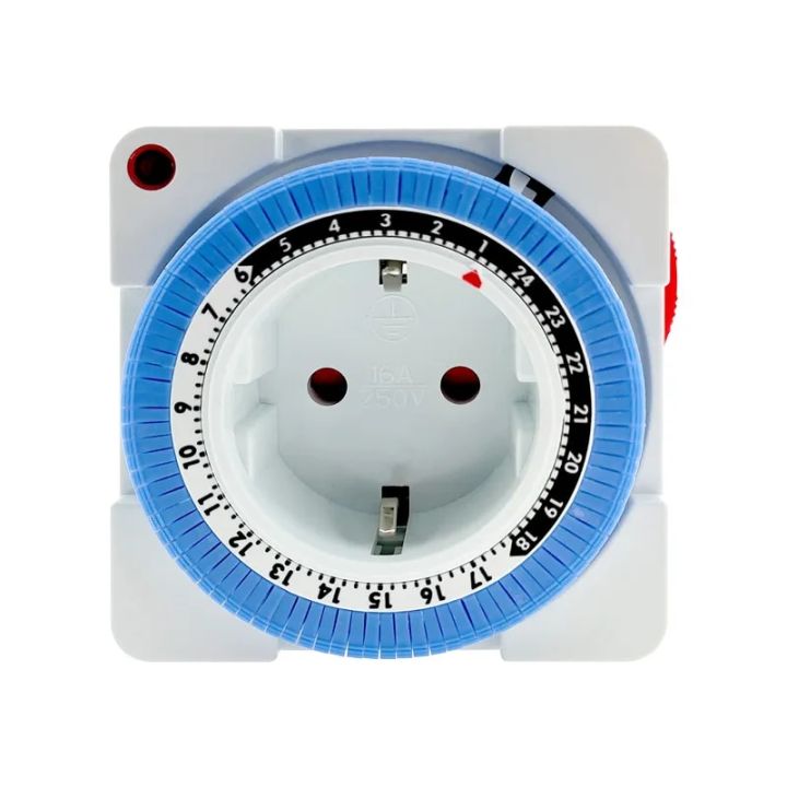 EU 24 Hours Timer Switch Timer Plug in Mechanical Grounded Programmable ...