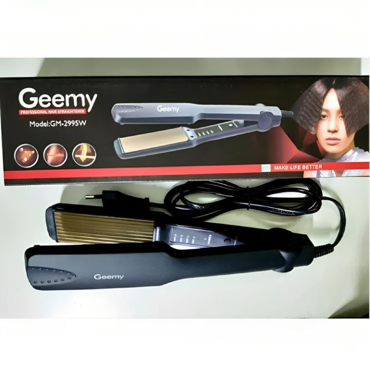 Geemy GM-2995 Crimping Machine for Hair with Steam Iron Electric ...