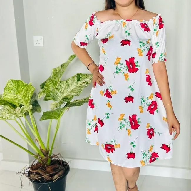 Off the shoulder frock | Daraz.lk