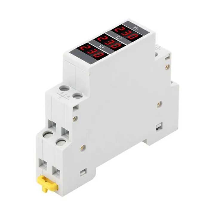 Modular LED Digital Three-Phase Voltmeter for Din Rail Voltage Meter ...