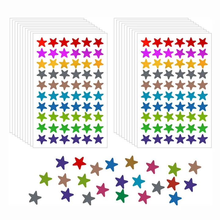 300-2700pcs Mixed Color Star Kids Reward Behavior Chart Label Student ...