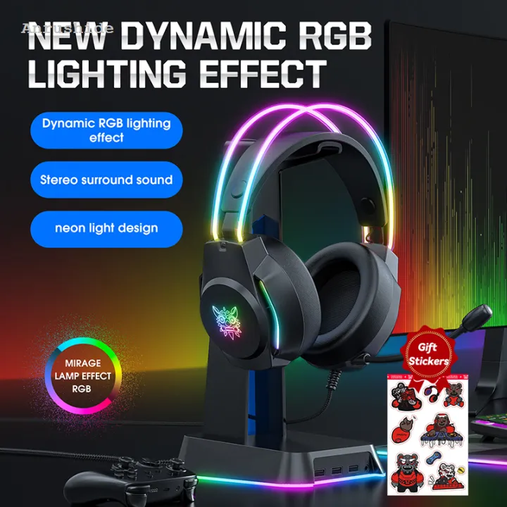 Anrushide ONIKUMA Wired Gaming Headphone with Headband RGB Light ...