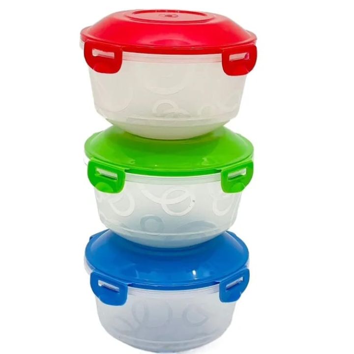 Plastic Clip Dappa Set Small 450ml 3pcs | Daraz.lk