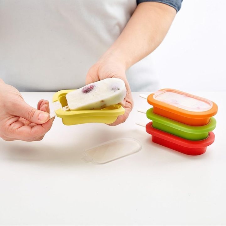DIY With Lid and Sticks Silicone Popsicle Mould Easy To Demould ...