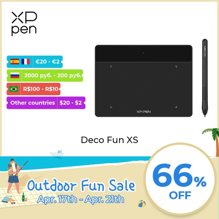 XPPen Deco Fun XS Graphic Digital Tablet 4 inch for Drawing OSU Online ...