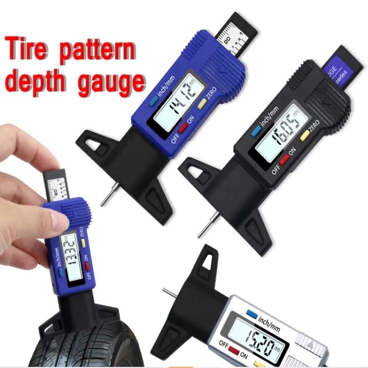 Digital Measuring Tools Tyre Tire Car Tire Tread Depth Gauge Meter ...