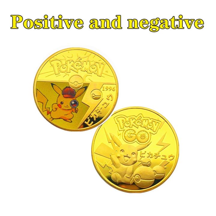 【DIV MALL】Japanese Anime Pokemon Cards Pikachu Gold Coin Collection ...
