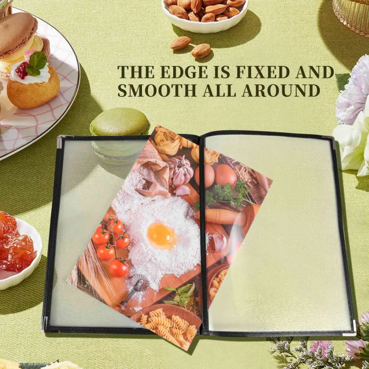 OUMERY 2Pcs Transparent Restaurant Menu Covers for A4 Size Book Style ...