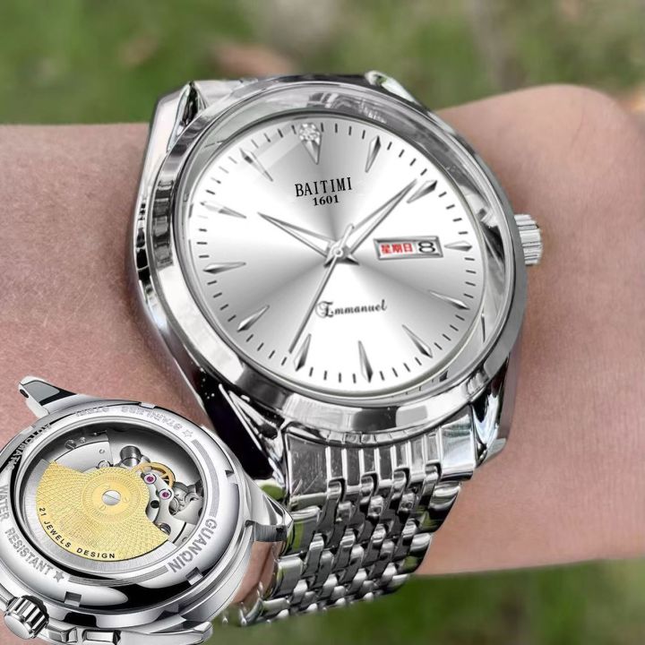 [ Battery-free Mechanical Watch ] Dual Calendar Simple Tourbillon Men's ...