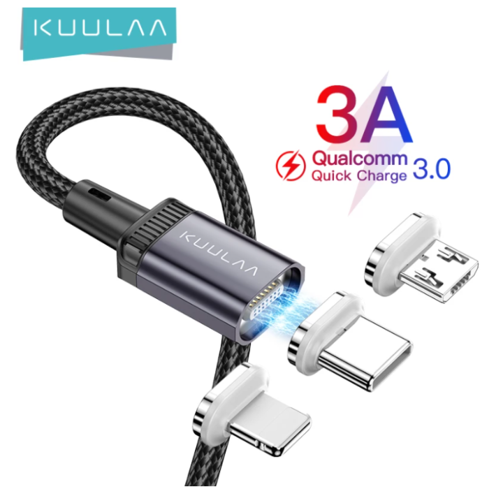 KUULAA LED Magnetic Cable USB Charging Type C Cable Magnet Data Charger ...