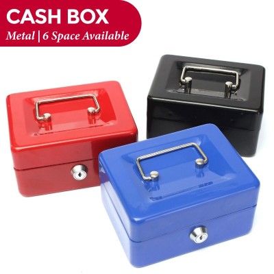 DL Metal Cash Box & Jewelry Safe Locker with Plastic Coin Tray & Key ...