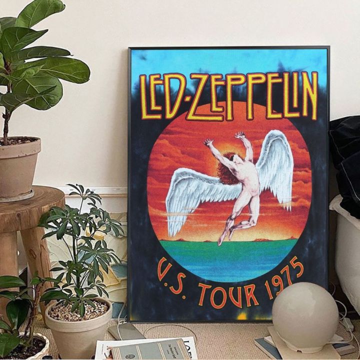Band L-Led Z-Zeppelin Wallpaper Poster Kraft Club Bar Paper Vintage ...