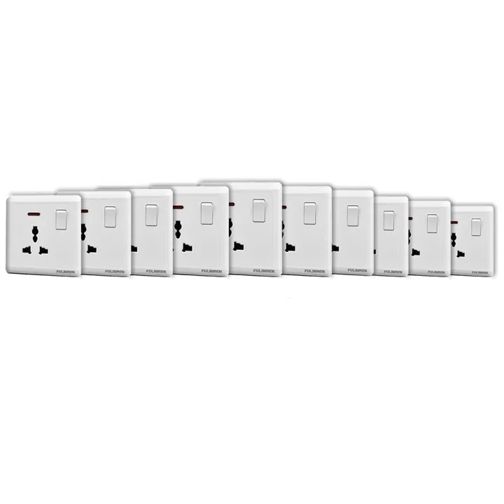 10 Pcs FULINMEN Wall Multi Plug Base Point Socket Outlet Universal ...