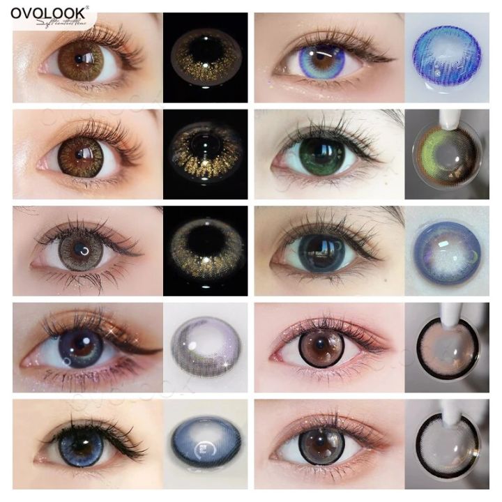 OVOLOOK-1 Pair(2 s) Beauty Contact Lenses Bling Bling Colored Eye ...