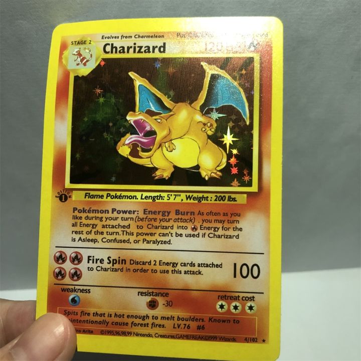 【DIV MALL】English First 1996 Years DIY Pokemon Flash Cards Charizard ...
