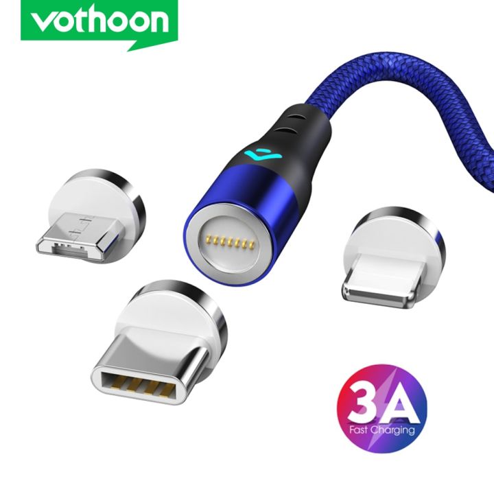 Vothoon 1m Magnetic Cable Micro USB Type C Cable For iPhone Samsung ...
