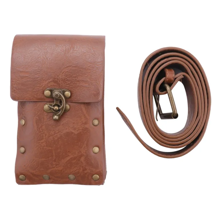 Medieval Renaissance Adult Male Knight Leather Vintage Pocket Belt ...