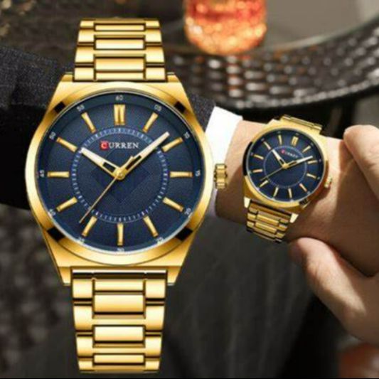 Curren Watch Gold, Curren Business Men Gents Gold Stainless Steel ...