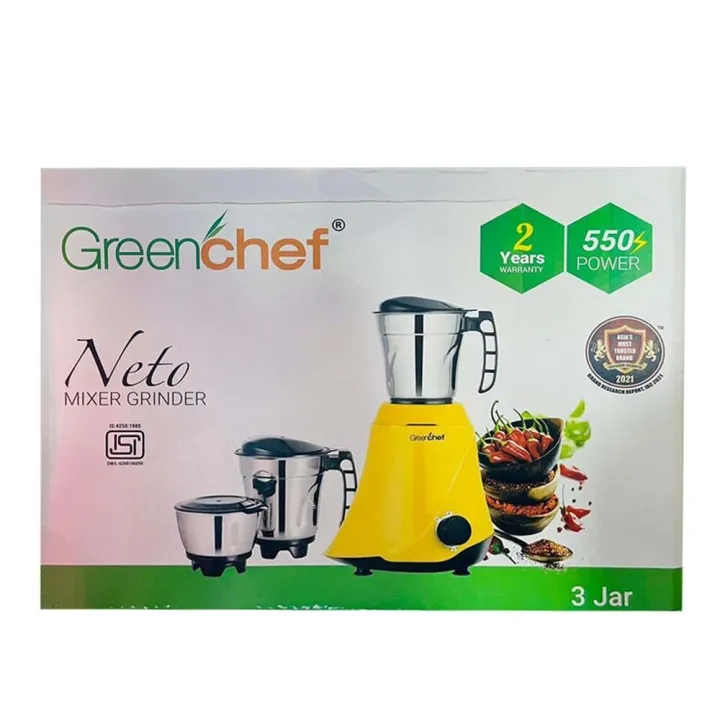 GreenChef Neto Mixer Grinder 550W (2 Years Warranty) 3 Jar | Daraz.lk