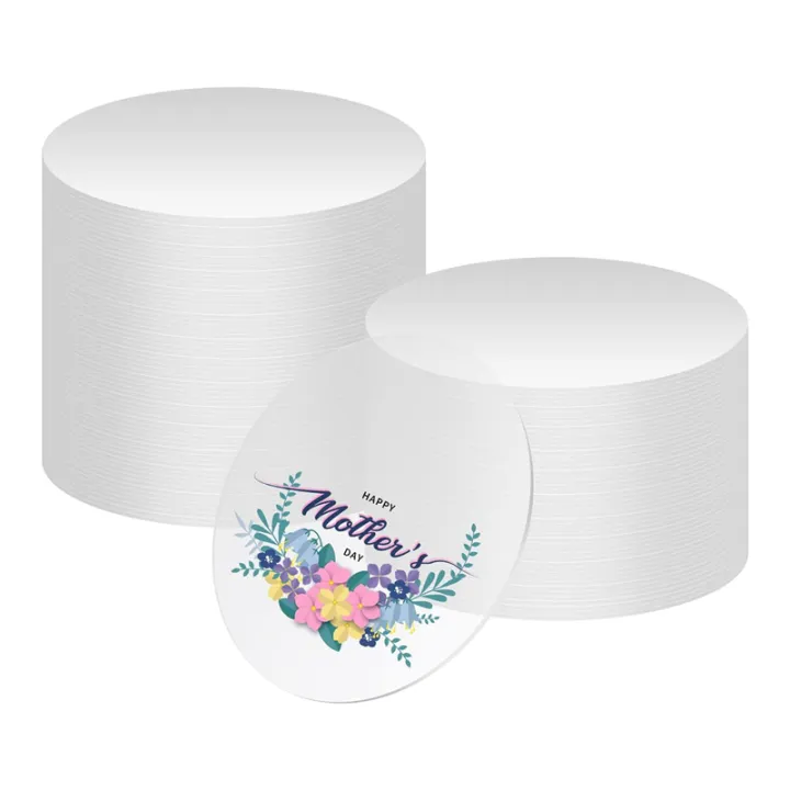 50 Pcs Clear Acrylic Sheets, 4Inch Round Acrylic Disc | Daraz.lk