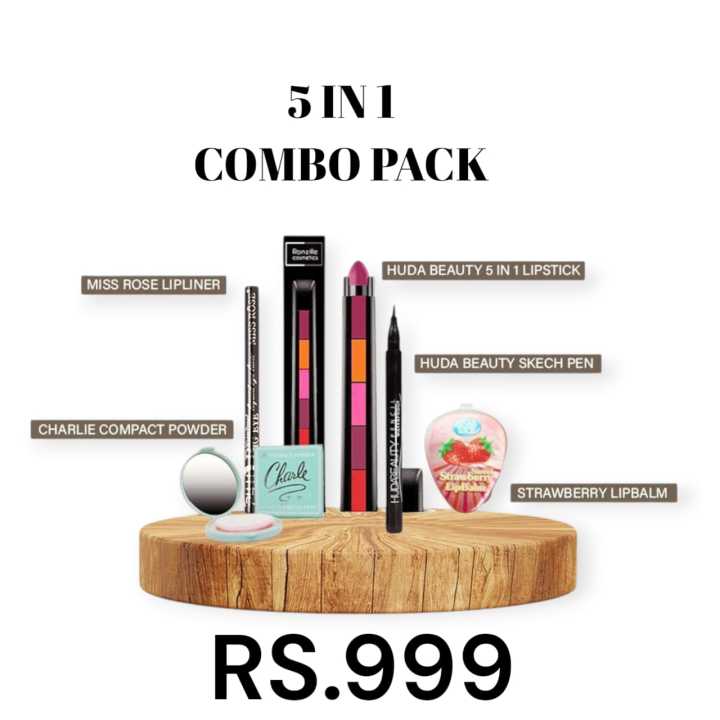 All in One Beauty Kit, lovers day gift pack ,Huda Beauty 5in1 ,Huda ...