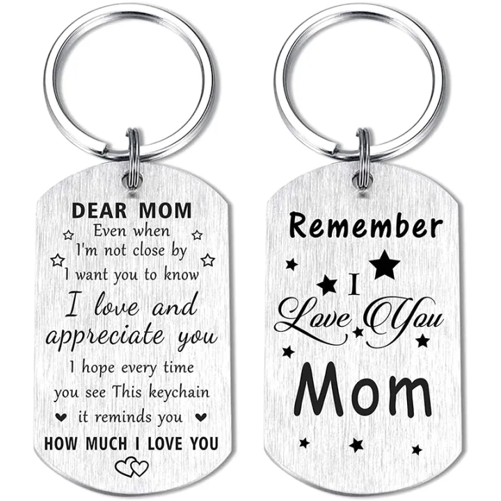 To My Mom Keychain,Stainless Steel Mom Keychain From Son Daughter ...