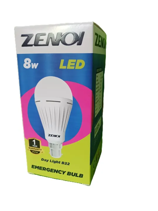 ZENOI Emergency Led Bulb 8W B22 1 Year Warranty | Daraz.lk