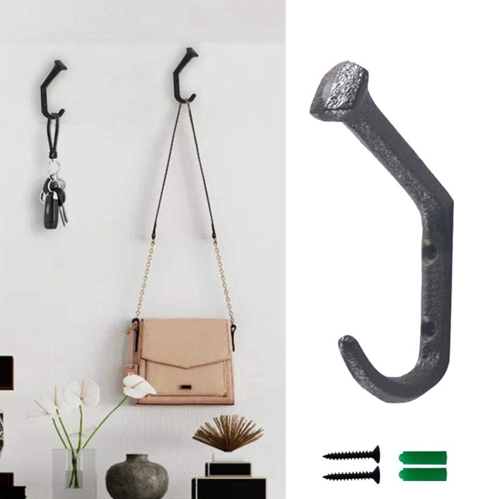 Cast Heavy Duty Wall Mounted Entryway Organizer Spike Rack Key Holder ...
