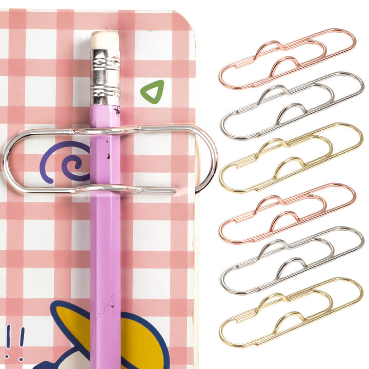 1/5/10pcs Desk Accessories Pen Holder Paperclip Stationary Pencil Clips ...