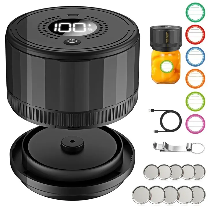 Electric Mason Jar Vacuum Sealing Machine Kit with Wide Mouth Regular ...