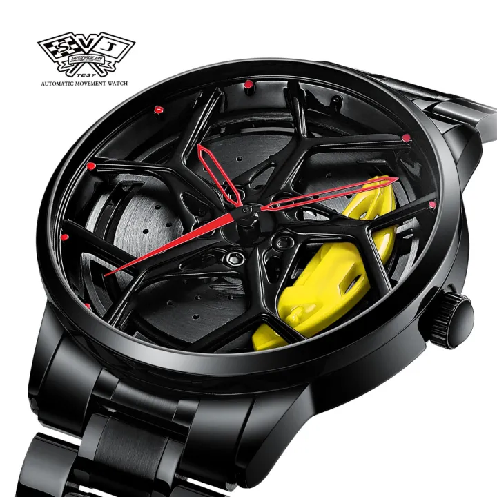 SVJ Brand RS8 Caliper Wheel Watch Men's Three-Dimensional Brake Hollow ...