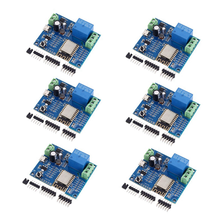 6X WIFI Relay Controller Module, DC 5V 8V-80V ESP8266 Wireless Controller Module ESP-12F for IOT ...