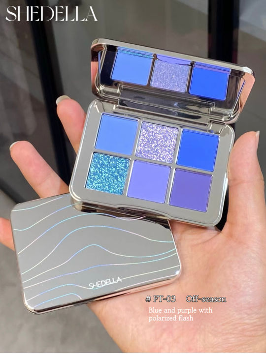 Shedella 6 Color Eyeshadow Platte Shimmer Matte Pearlescent Blue Green ...