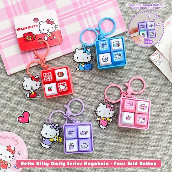 Relaxing Hello Kitty Fidget Keychain DIY Keyboard Cartoon Finger ...
