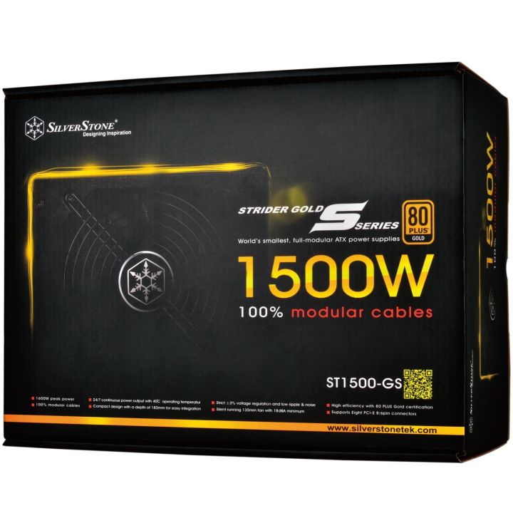 SilverStone ST1500-GS 80 PLUS Gold Certified Full Modular 1500W (1600W ...