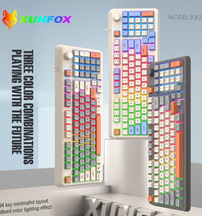 Xunfox K82 Wired Gaming Keyboard RGB Desktop Computer Office Home Use ...
