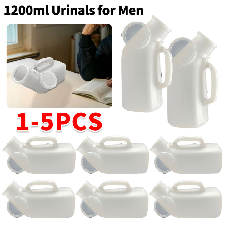 1200ml Male Urinal Spill Proof Pee Bottle Plastic Portable Urinal Mens ...