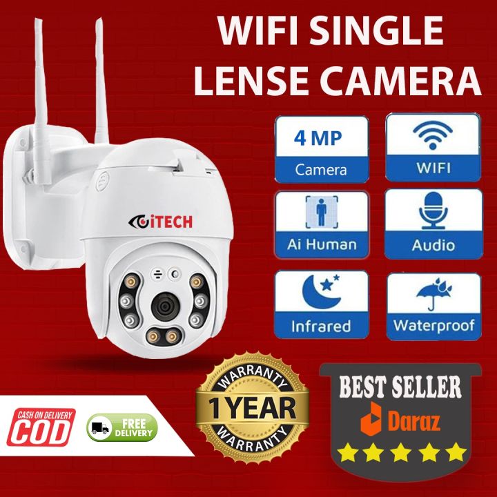 4MP Full HD PTZ WiFi Camera H.265 Auto Tracking-Wireless IP Camera 4x ...