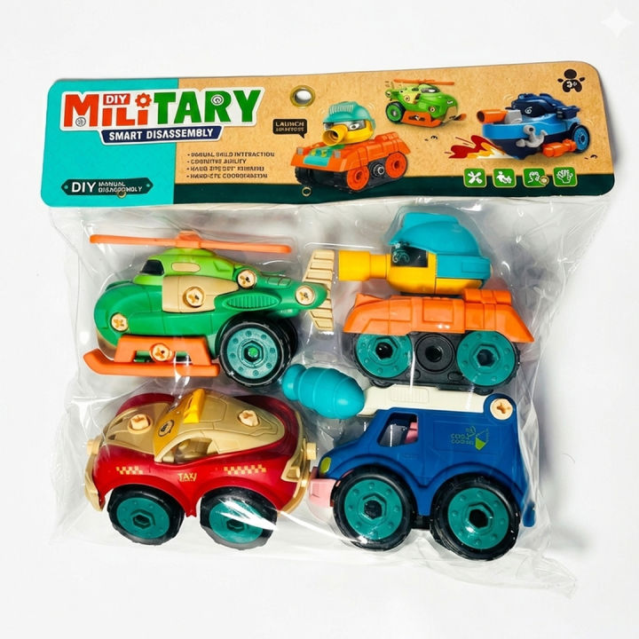 Military car Toy Set – 4 in 1 DIY Build Kit | Daraz.lk