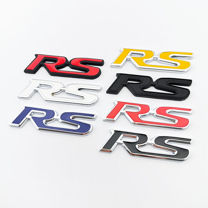 3D Metal RS Logo Letters Car Front Grill Trunk Emblem Badge Sport RS ...