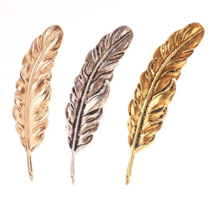 JUCHAO Fashion Trend Large Leaf Brooch High Quality Feather Pin Men ...