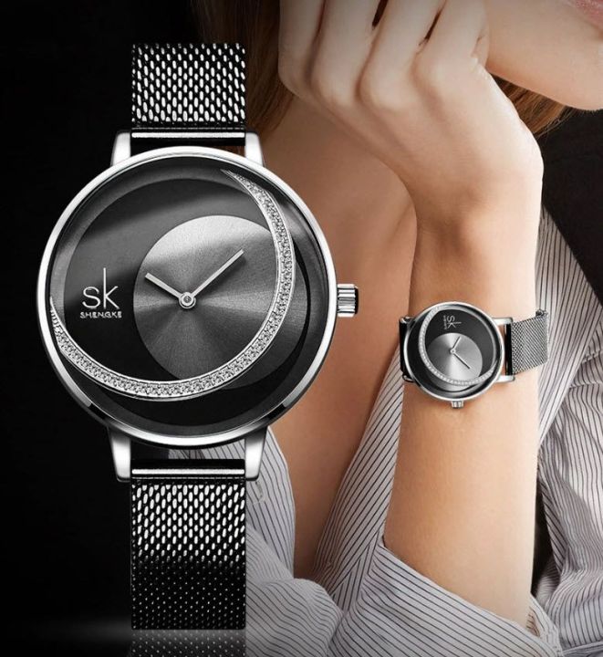 Ladies Luxury Fashionable Quartz Watch Analog Women Wrist Watches Metal ...