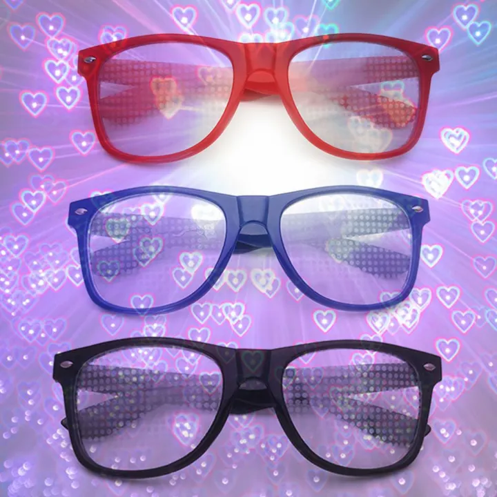 Unique Minority Fashion Prom Plastic Square Frame Men Heart Effect ...