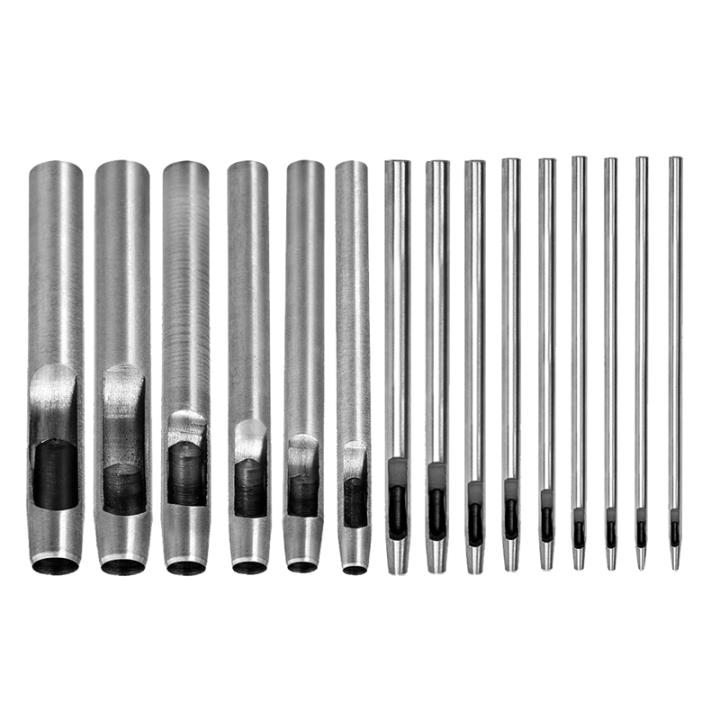 15Pc Hollow Punch Leather Hole Punch Cutter Round Punch Tool Set | Daraz.lk