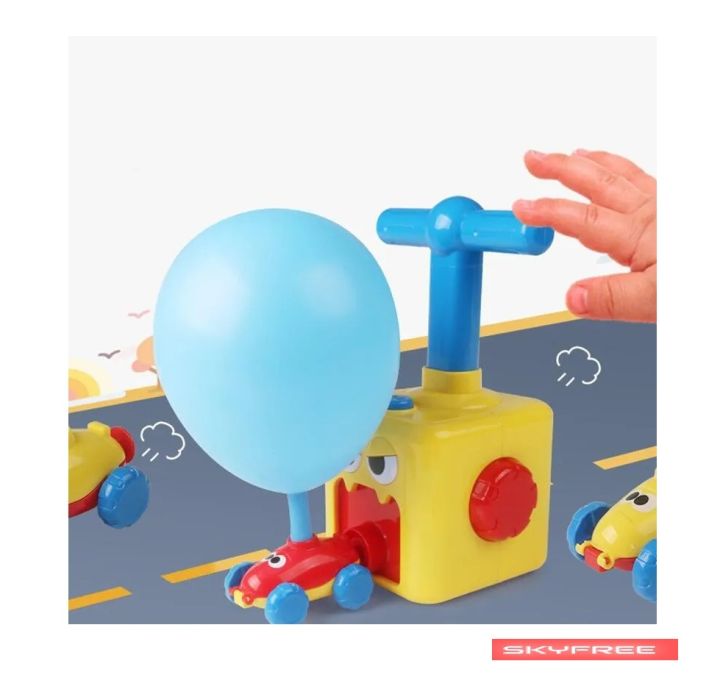 Air Power Balloon Car Toy for Kids – Inflatable Balloon Pump Powered ...
