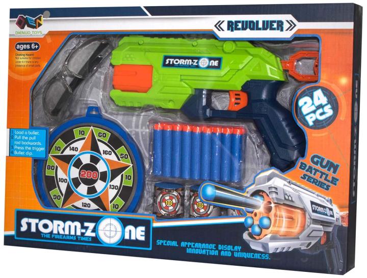 Storm Zone Soft Bullets Revolver - 24 Pcs Battle Series Gun for Kids | Daraz.lk